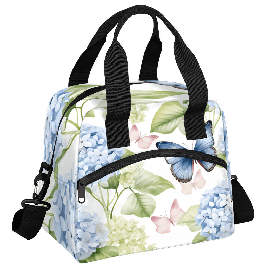 Herdesigns Hydrangea Butterfly Insulated Lunch Bag for Women Men Adults ...