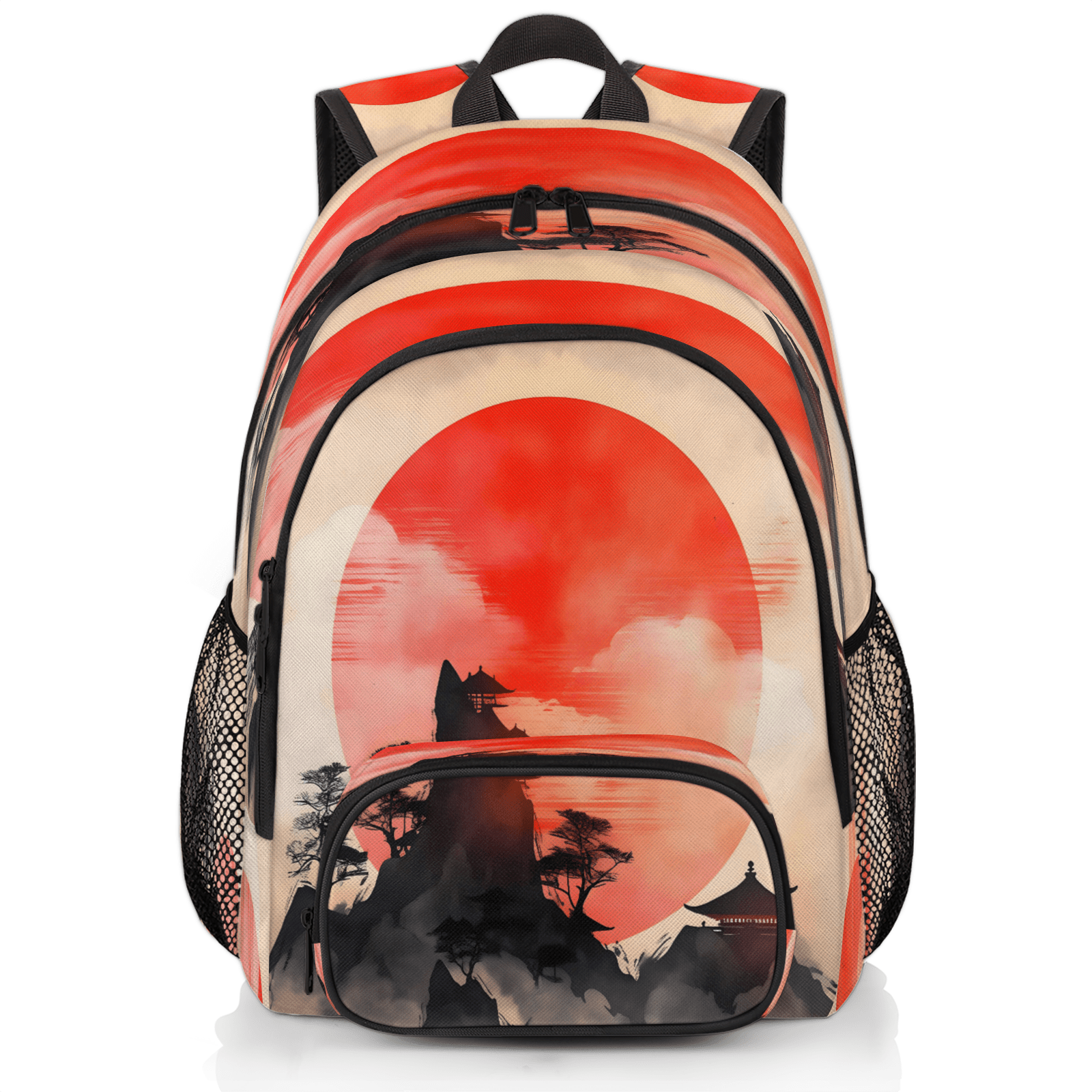 Herdesigns Japanese Chinese Oriental Art Laptop Backpack for Women Men ...