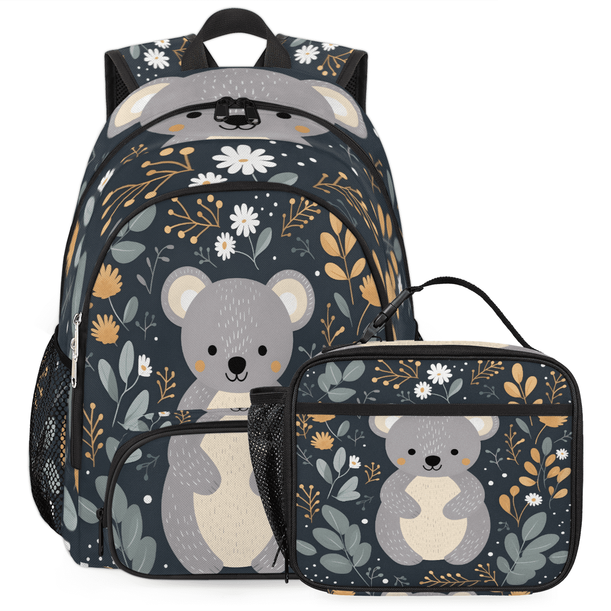 Herdesigns Koala Backpack with Lunch Box Cartoon Koala Lightweight ...