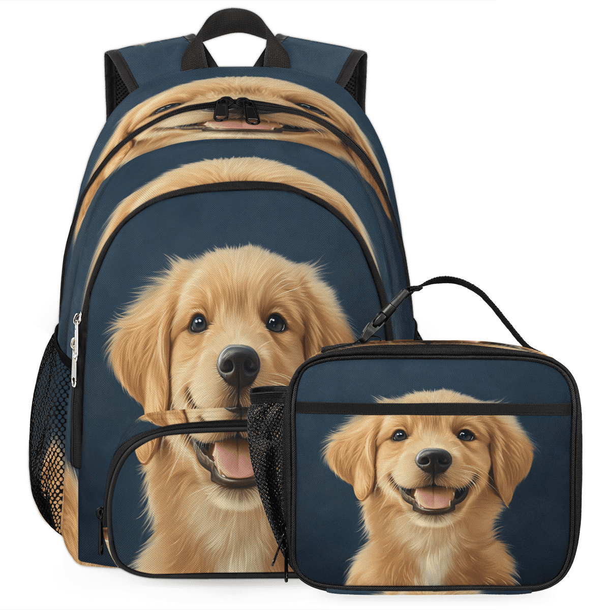 Herdesigns Labrador Dog Large Backpack Set with Lunch Box Lightweight ...
