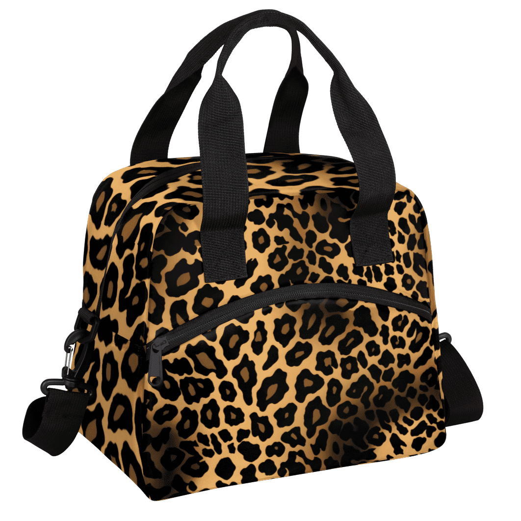 Herdesigns Leopard Cheetah Print Insulated Lunch Bag for Women Men ...
