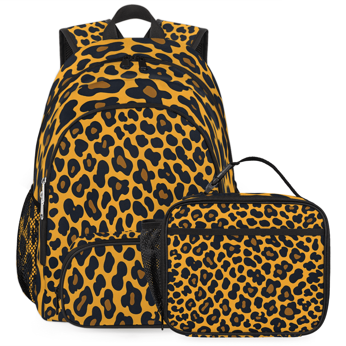 Herdesigns Leopard Print Backpack with Lunch Box Safari Cheetah Print ...