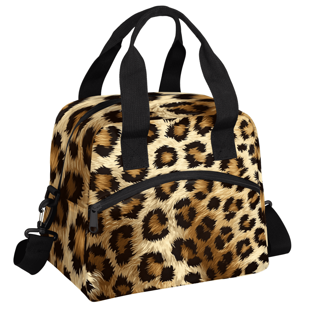 Herdesigns Leopard Print Insulated Lunch Bag for Women Men Adults Large ...