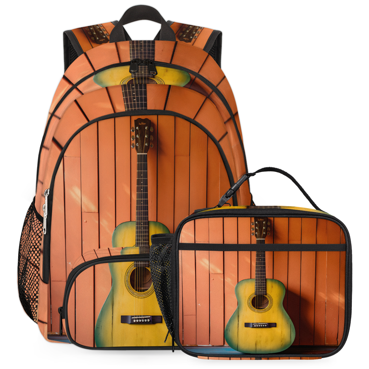 Herdesigns Music Backpack with Lunch Box Guitar Lightweight Large ...