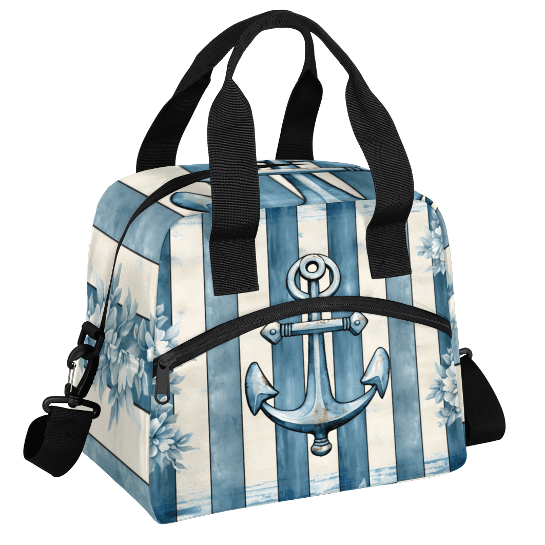 Herdesigns Nautical Anchor Insulated Lunch Bag for Women Men Adults ...