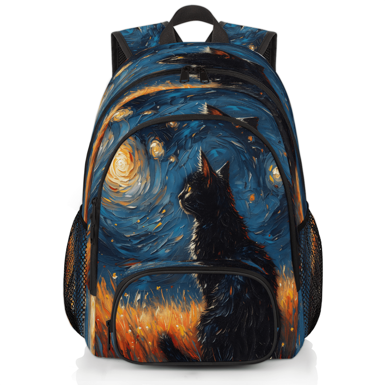 Herdesigns Night Black Cat Laptop Backpack for Women Men, 18.3 Inch ...