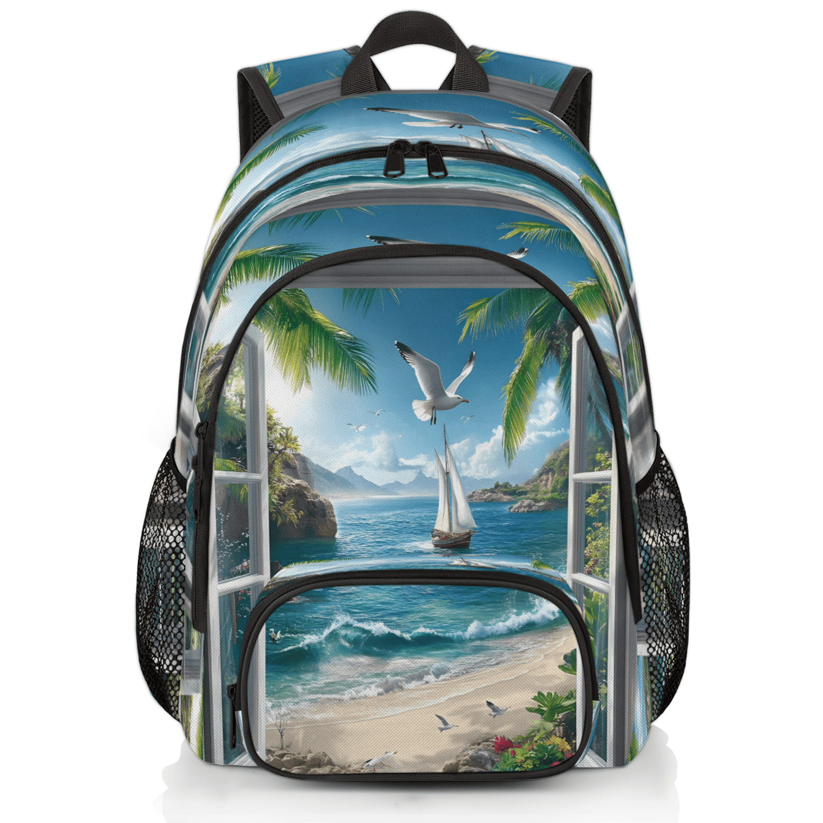 Herdesigns Ocean Beach Laptop Backpack 18.3 Inch Travel Backpack for ...