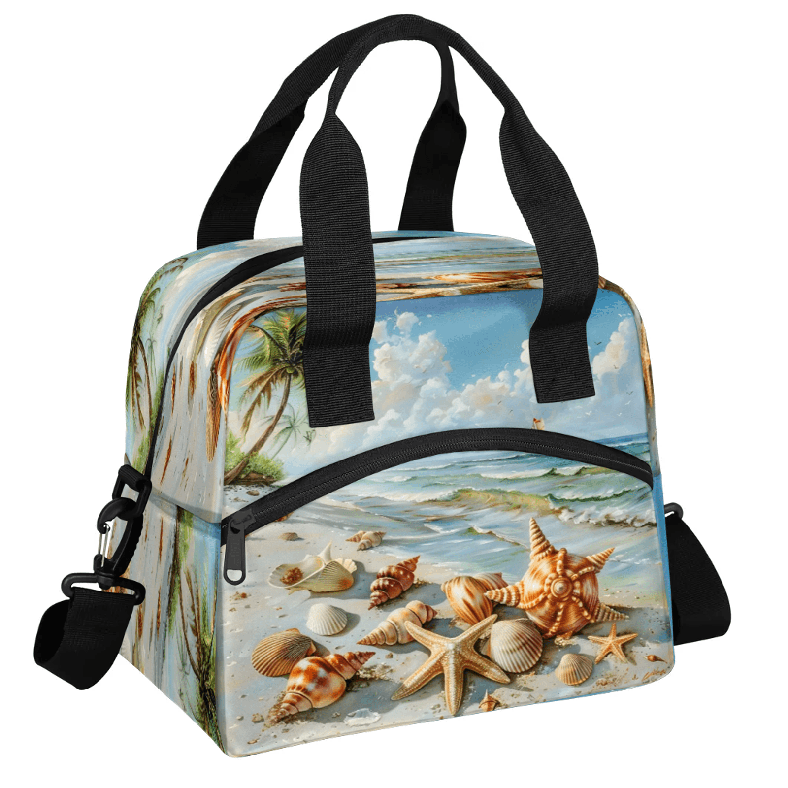 Herdesigns Ocean Beach Starfish Seashell Insulated Lunch Bag for Women ...