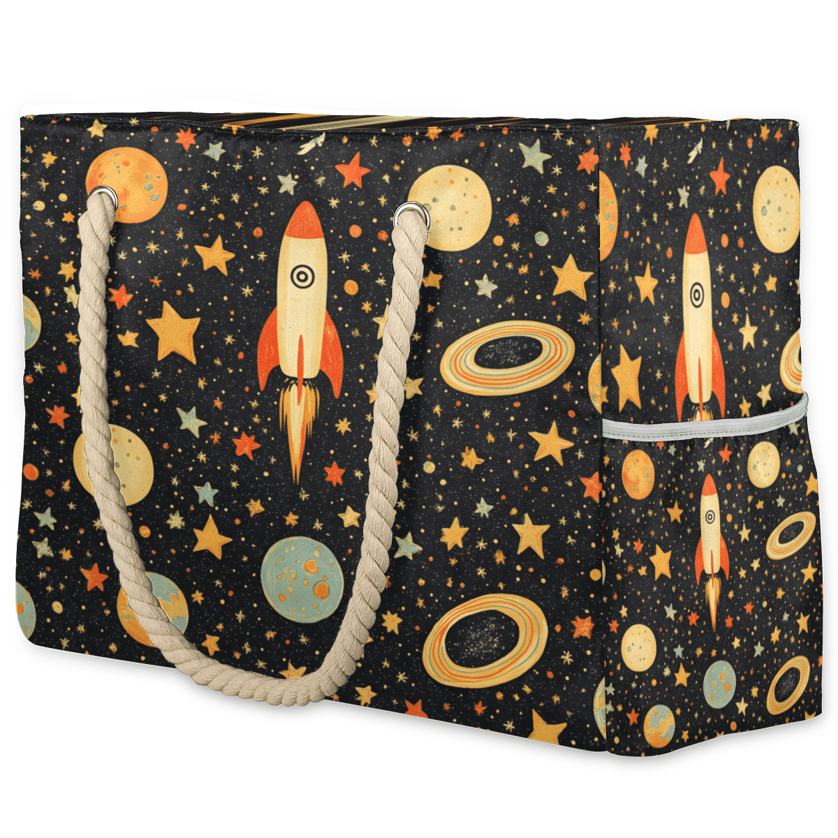 Herdesigns Outer Space Tote Beach Bag for Women Ladies with Zipper ...