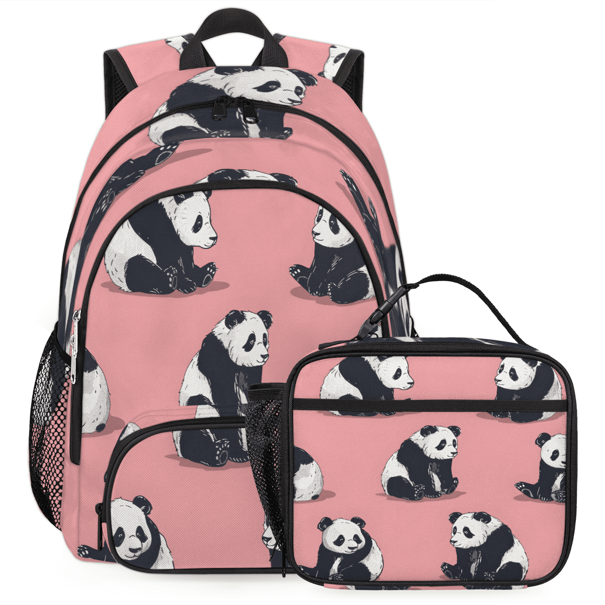 Herdesigns Panda Backpack with Lunch Box Wild Animals Wildlife ...