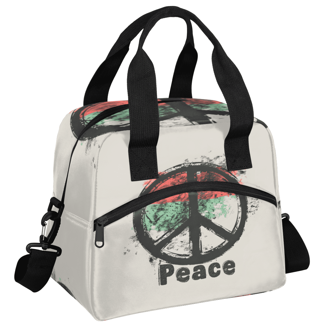 Herdesigns Peace Sign Insulated Lunch Bag for Women Men Adults Large ...