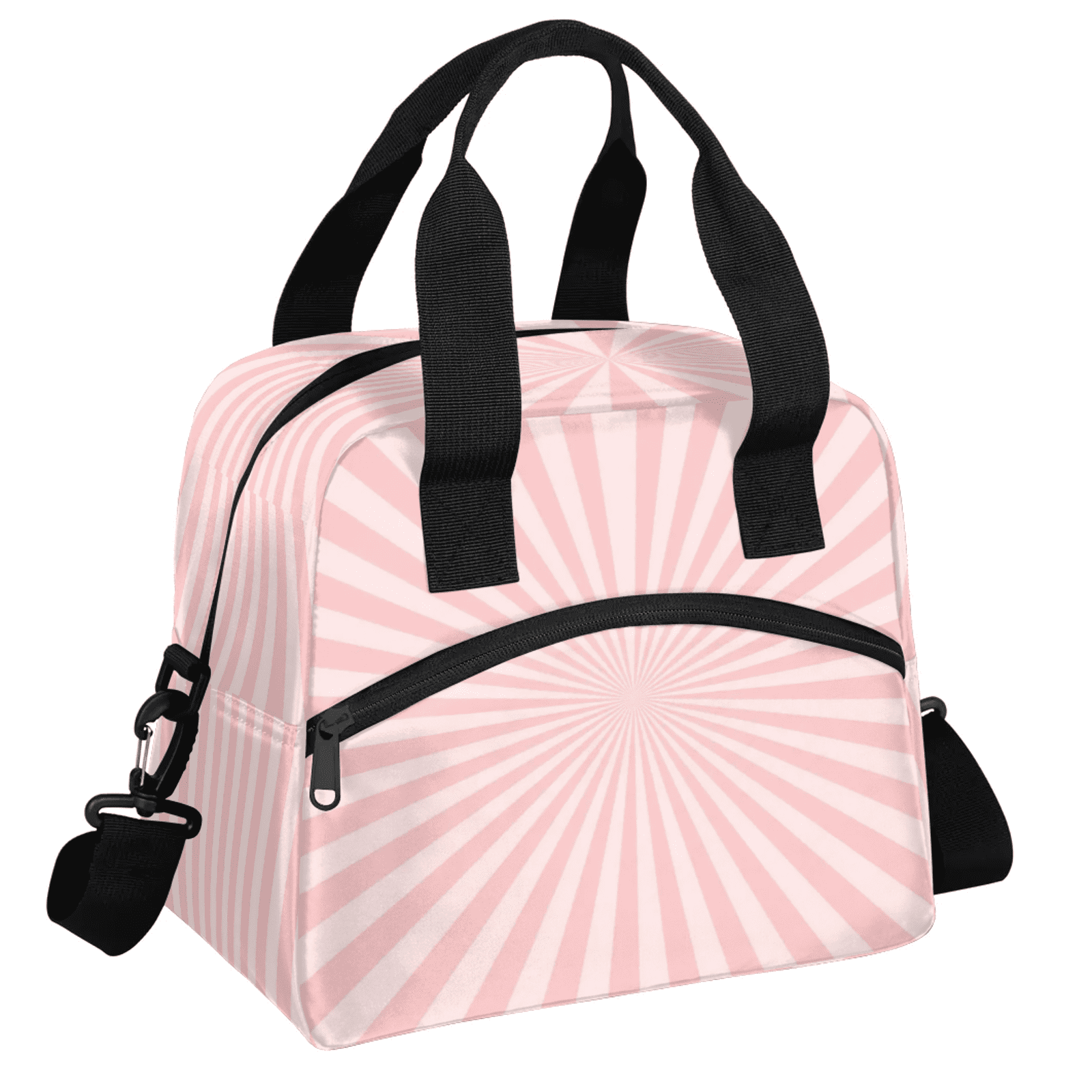 Herdesigns Pink Striped Lunch Bag for Women Men Adult, Large Insulated ...