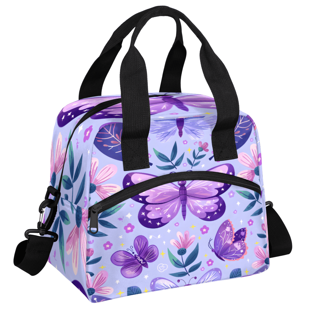 Herdesigns Purple Butterfly Insulated Lunch Bag for Women Men Adults ...