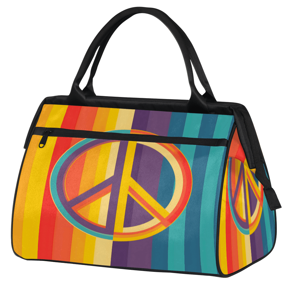 Herdesigns Rainbow Peace Sign Travel Duffle Bag for Women Men ...