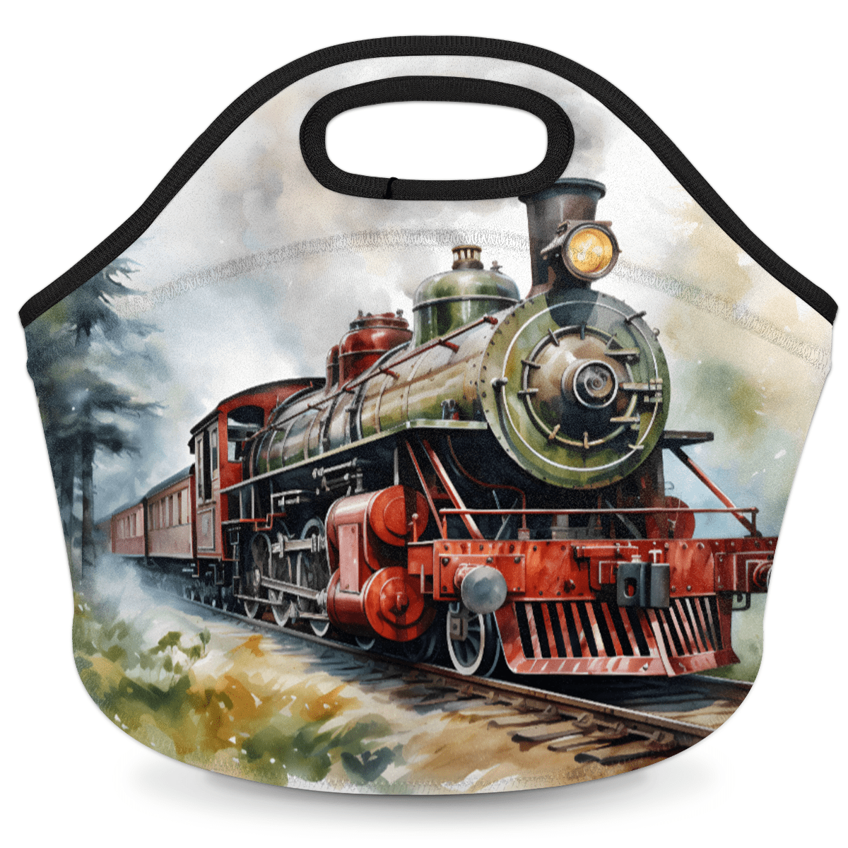 Herdesigns Retro Steam Train Neoprene Lunch Bag, Vintage Old Train ...