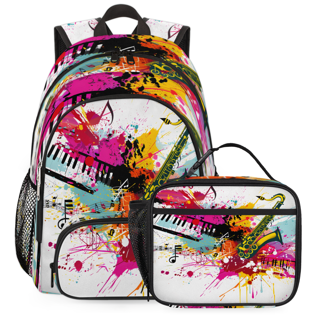 Herdesigns Saxophone Backpack with Lunch Box Jazz Music Theme ...