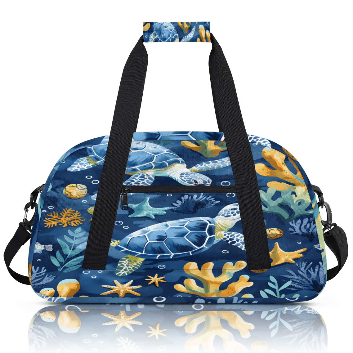 Herdesigns Sea Turtles Sports Duffle Bag for Women & Men, Beach Theme ...