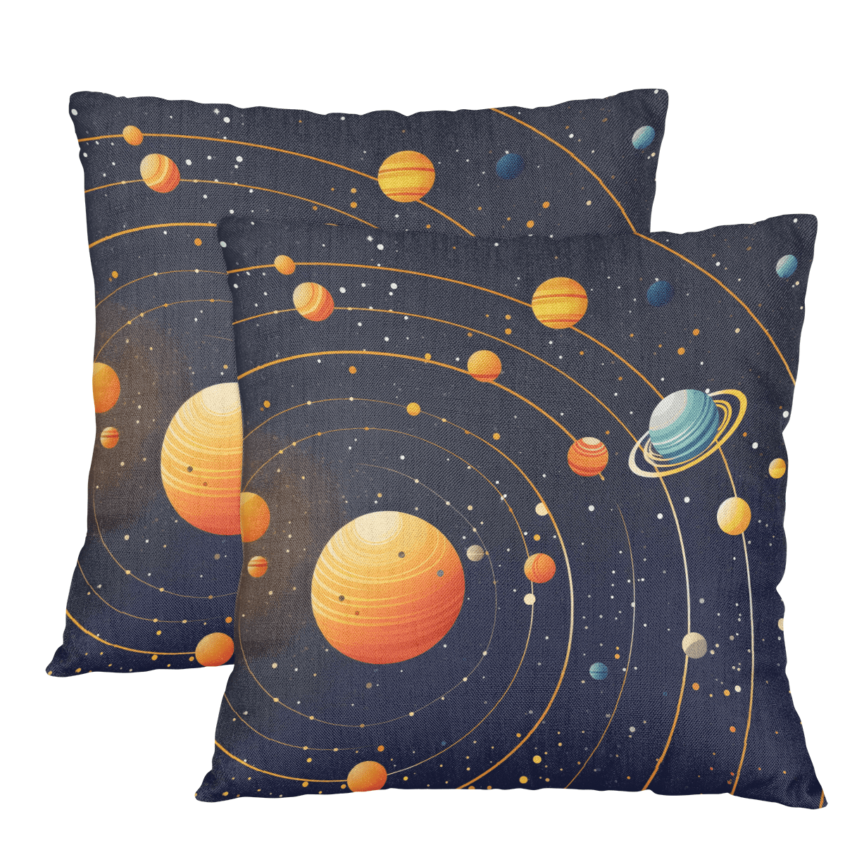 Herdesigns Space Linen Throw Pillow Covers, Pack of 2 Cushion Cases ...