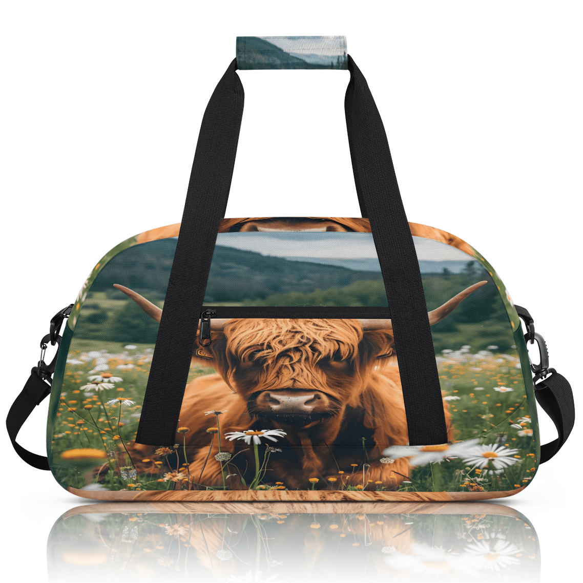 Herdesigns Sports Duffle Bags Travel Duffle Bag Gym Bag Highland Cow ...