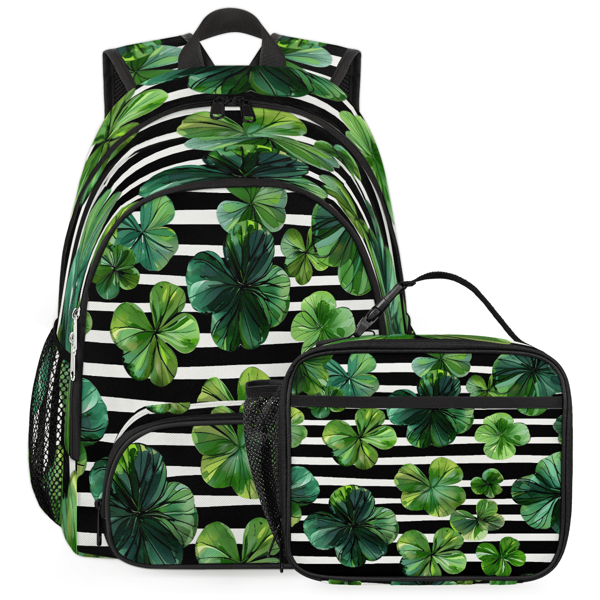 Herdesigns St. Patrick's Day Irish Green Shamrock Large Backpack Set ...