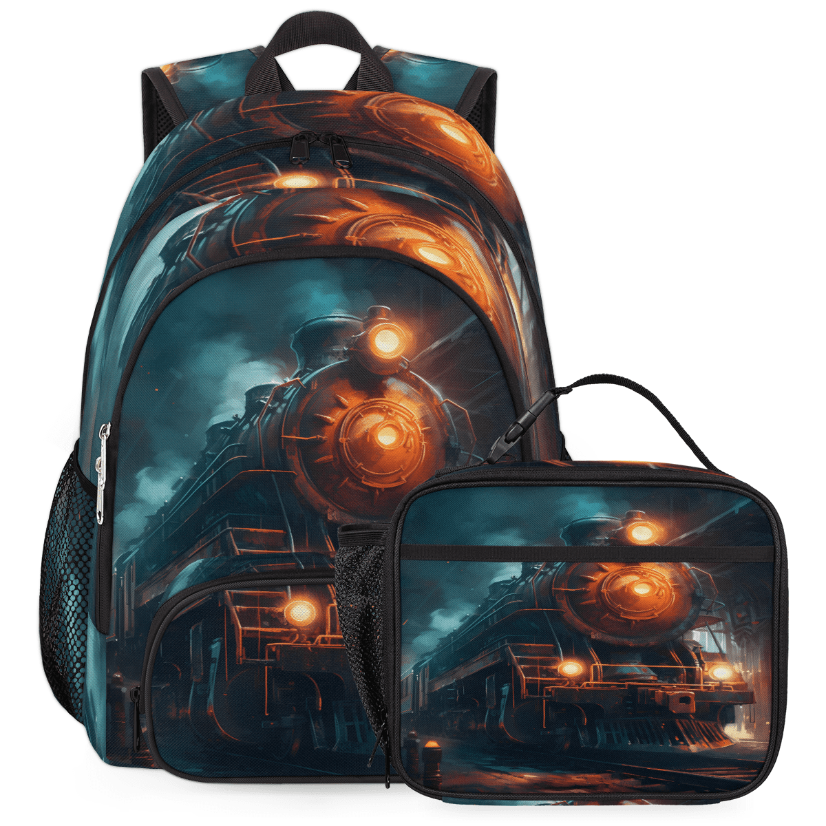 Herdesigns Steam Train Backpack with Lunch Box Vintage Train ...