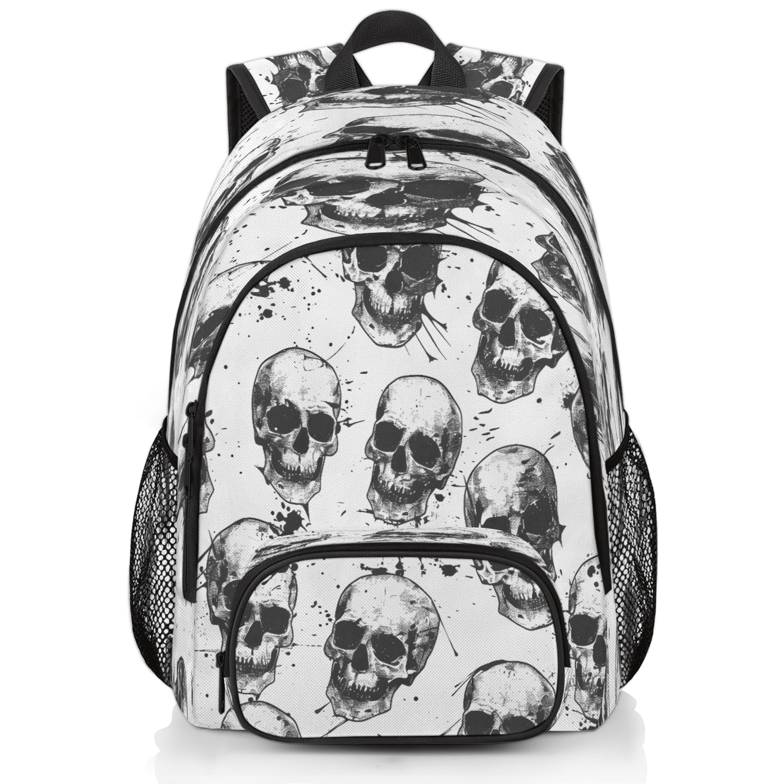 Herdesigns Sugar Skeleton Black White Skull Laptop Backpack for Women ...