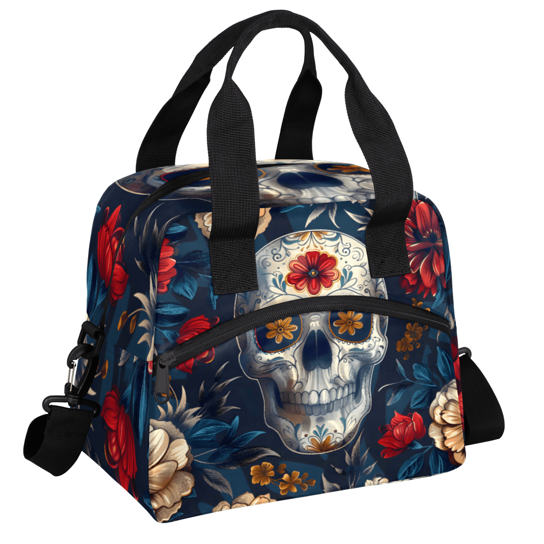 Herdesigns Sugar Skull Skeleton Head Day Of The Dead Insulated Lunch ...