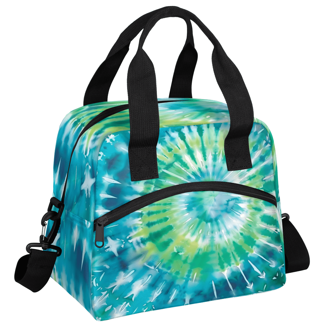 Herdesigns Tie Dye Blue Green Insulated Lunch Bag for Women Men Adults ...