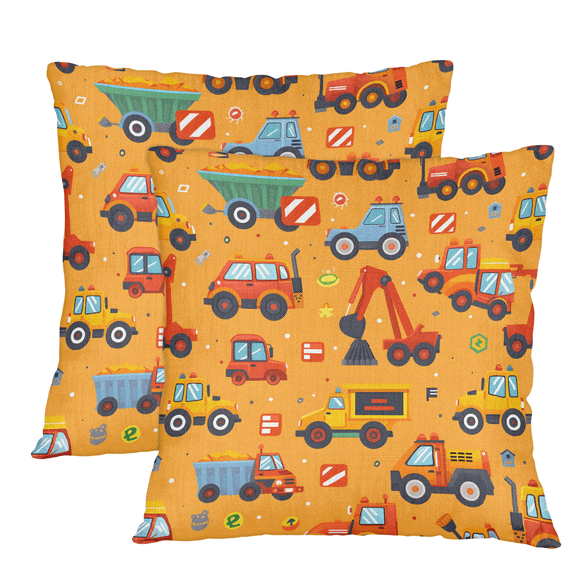 Herdesigns Transportation Pillow Covers 18x18 Inch 2 Pcs Cartoon Truck ...