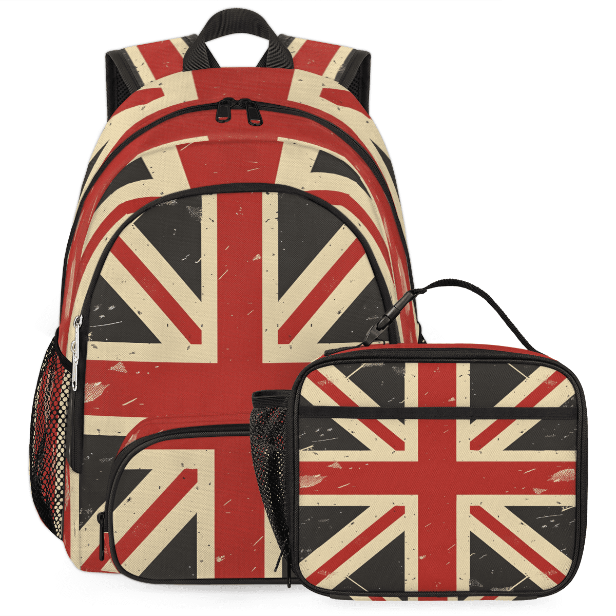 Herdesigns Union Jack Backpack with Lunch Box Retro United Kingdom Flag ...