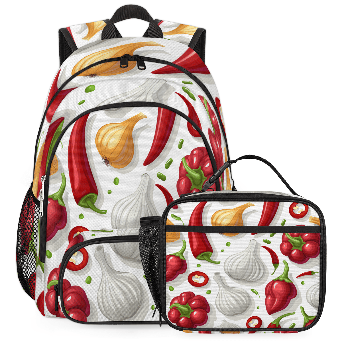 Herdesigns Vegetable Backpack with Lunch Box Pepper Lightweight Large ...
