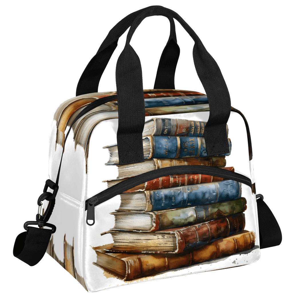 Herdesigns Vintage Books Insulated Lunch Bag for Women Men Adults Large ...