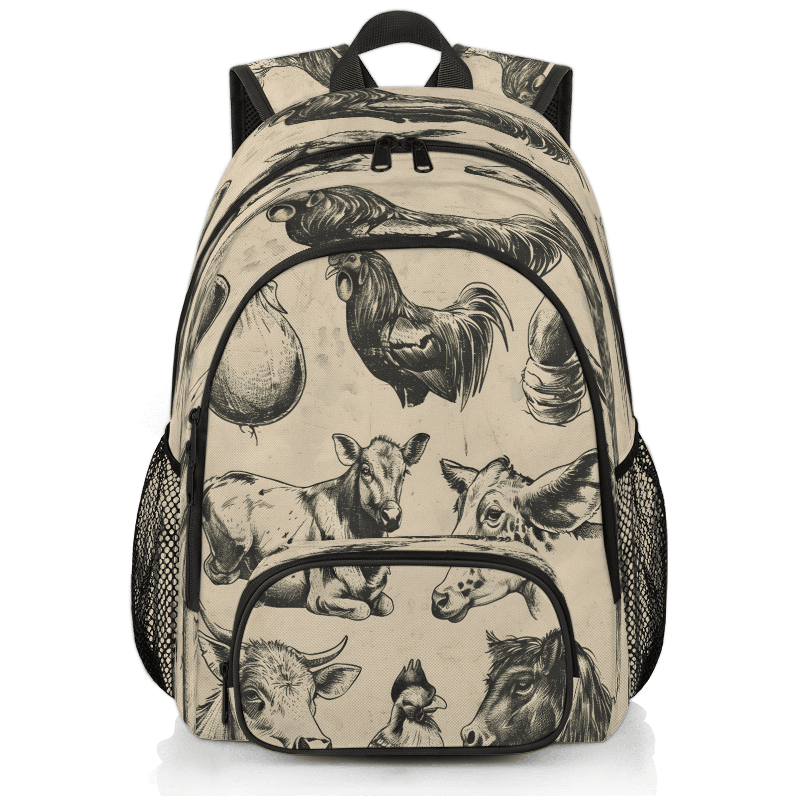 Herdesigns Vintage Farm Animals Laptop Backpack for Women Men, 18.3 ...