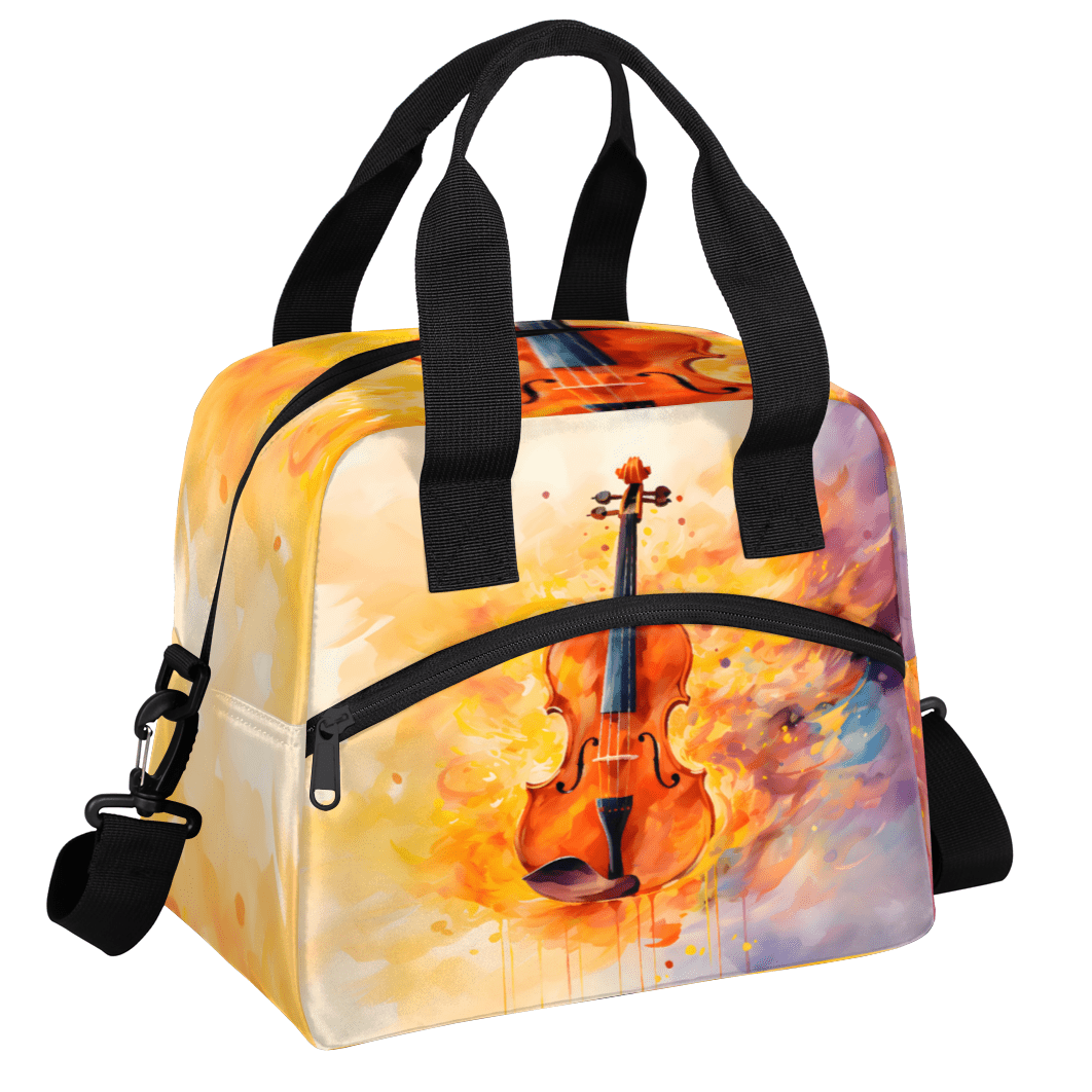 Herdesigns Violin Music Themed Insulated Lunch Bag for Women Men Adults ...
