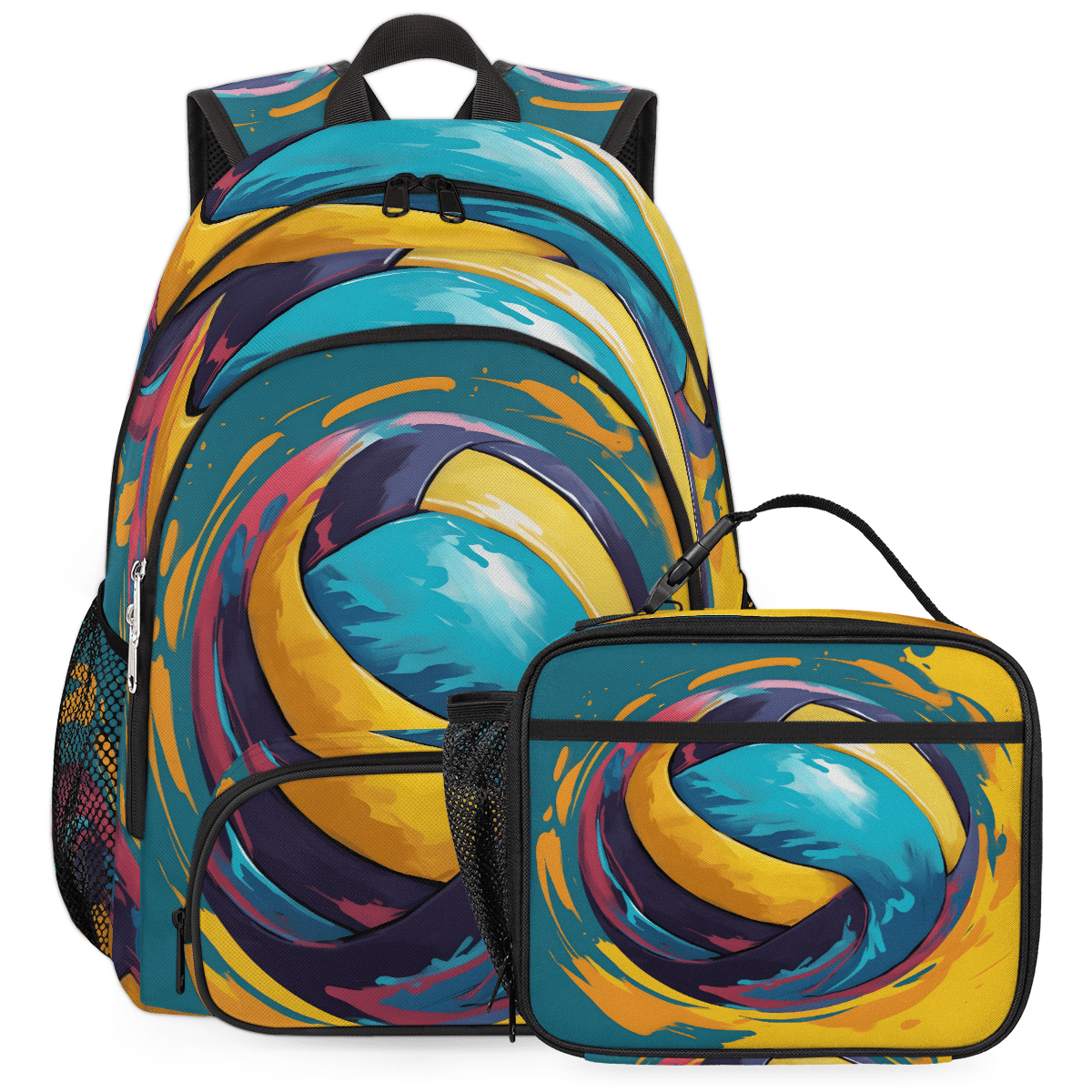Herdesigns Volleyball Large Backpack Set with Lunch Box Lightweight ...