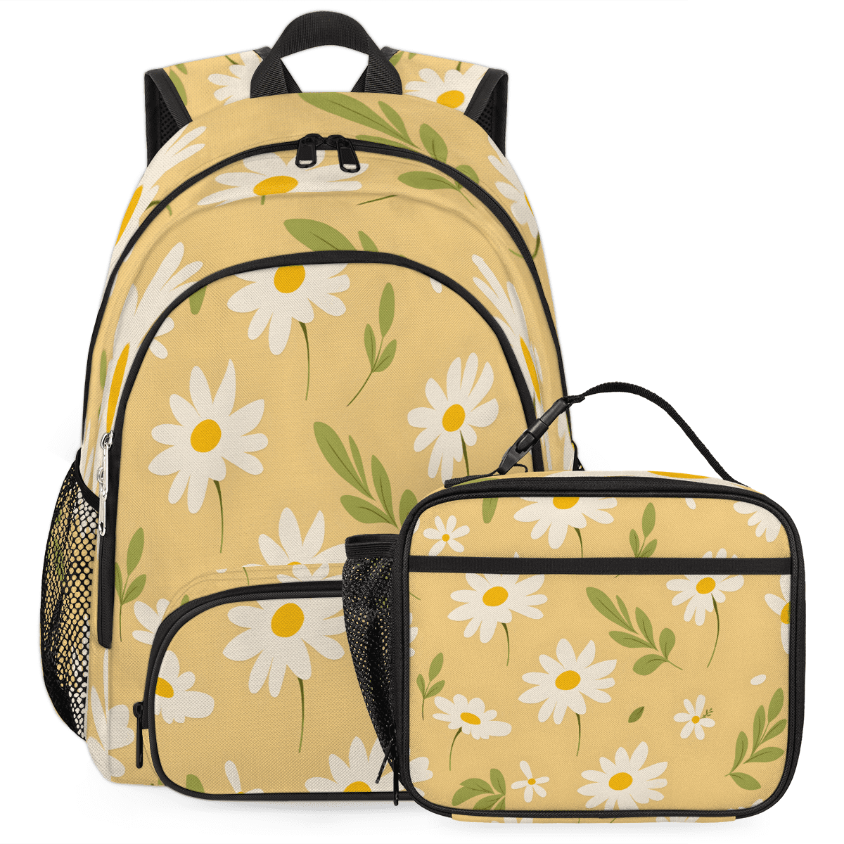Herdesigns White and Yellow Daisy Backpack with Lunch Box Daisy Floral ...