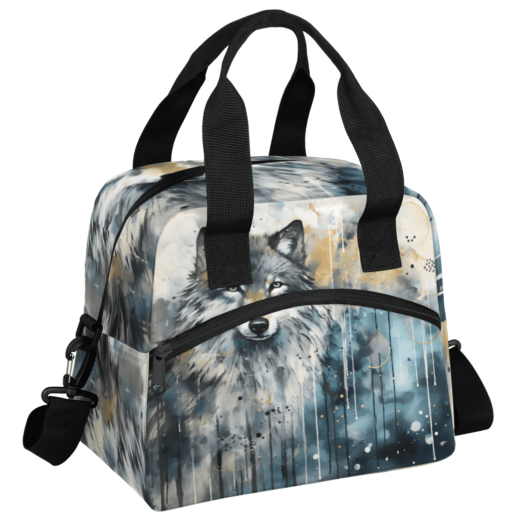 Herdesigns Wolf Wildlife Insulated Lunch Bag for Women Men Adults Large ...
