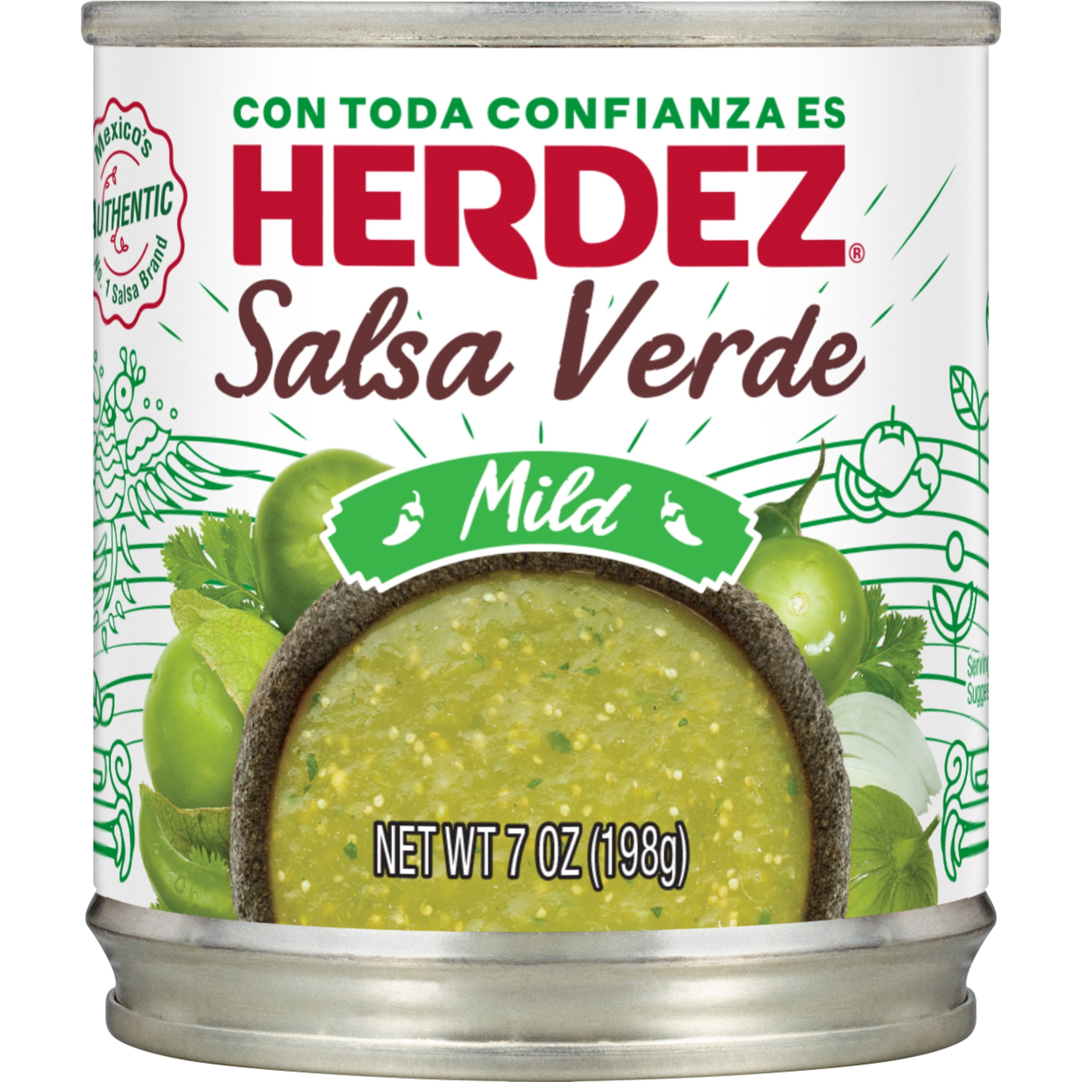 HERDEZ Salsa Verde Mild, Shelf Stable, 7 oz Aluminum Can - Walmart ...
