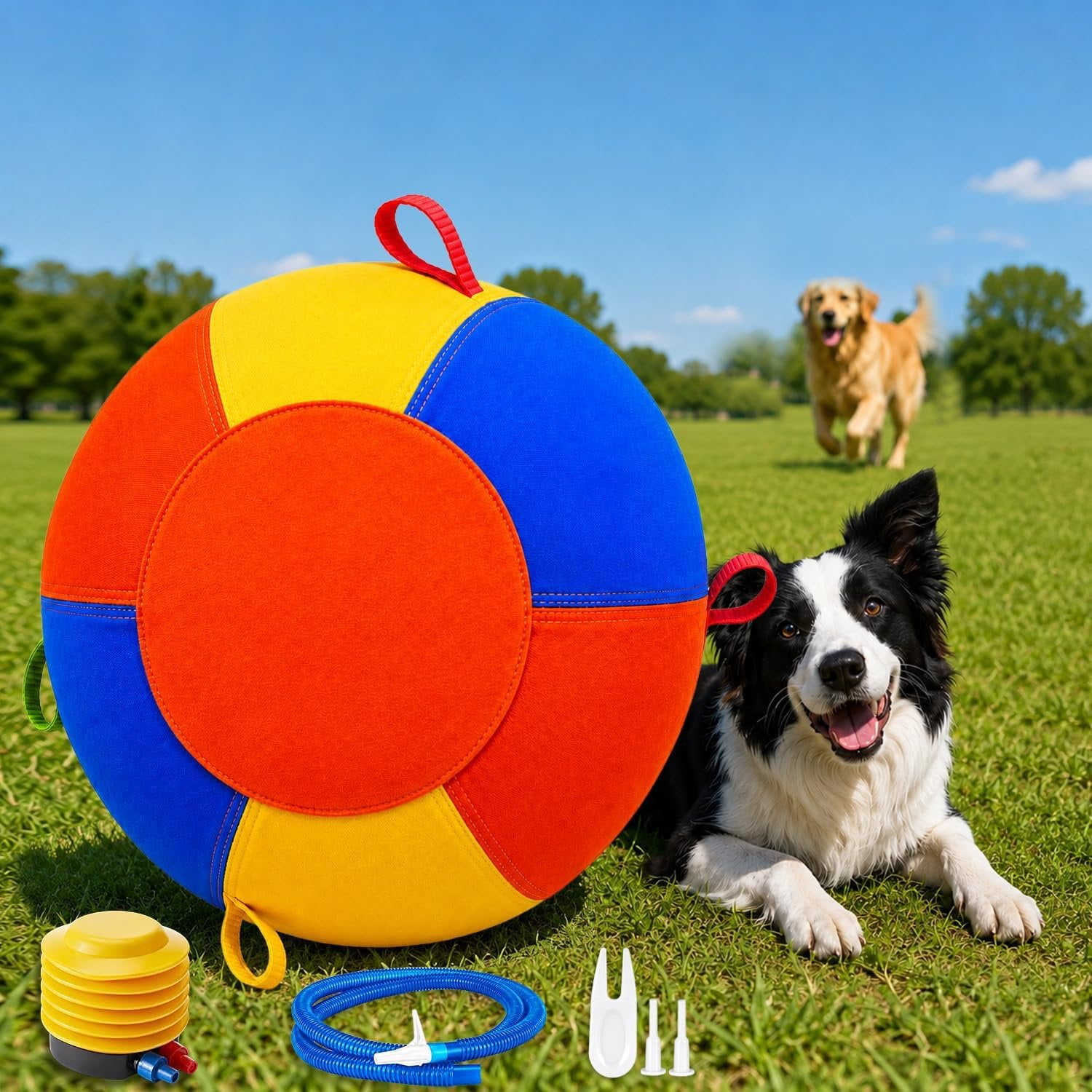 Herding Ball for Dogs, 18 Inch Upgraded Push & Chase Ball with ...