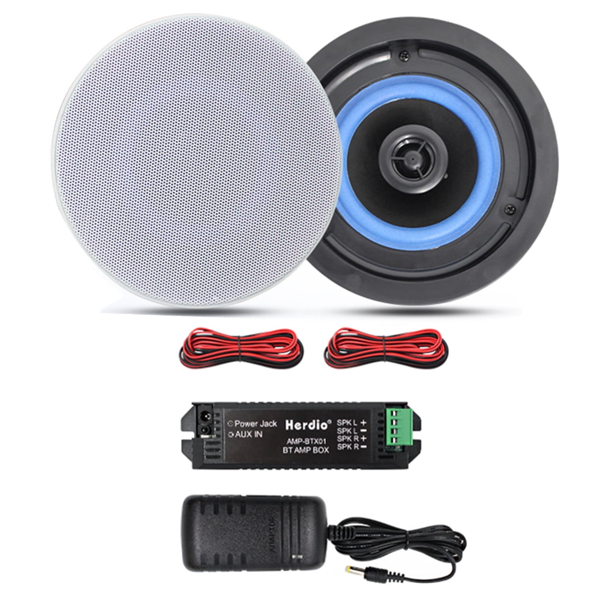 Herdio 4" Wall Flush Mount Bluetooth Wireless Kitchen Ceiling Stereo ...
