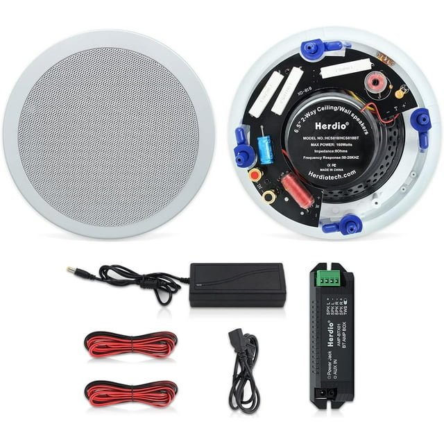 Free Shipping! Herdio 6.5 Inch Bluetooth Ceiling Speakers 320W 2-Way ...