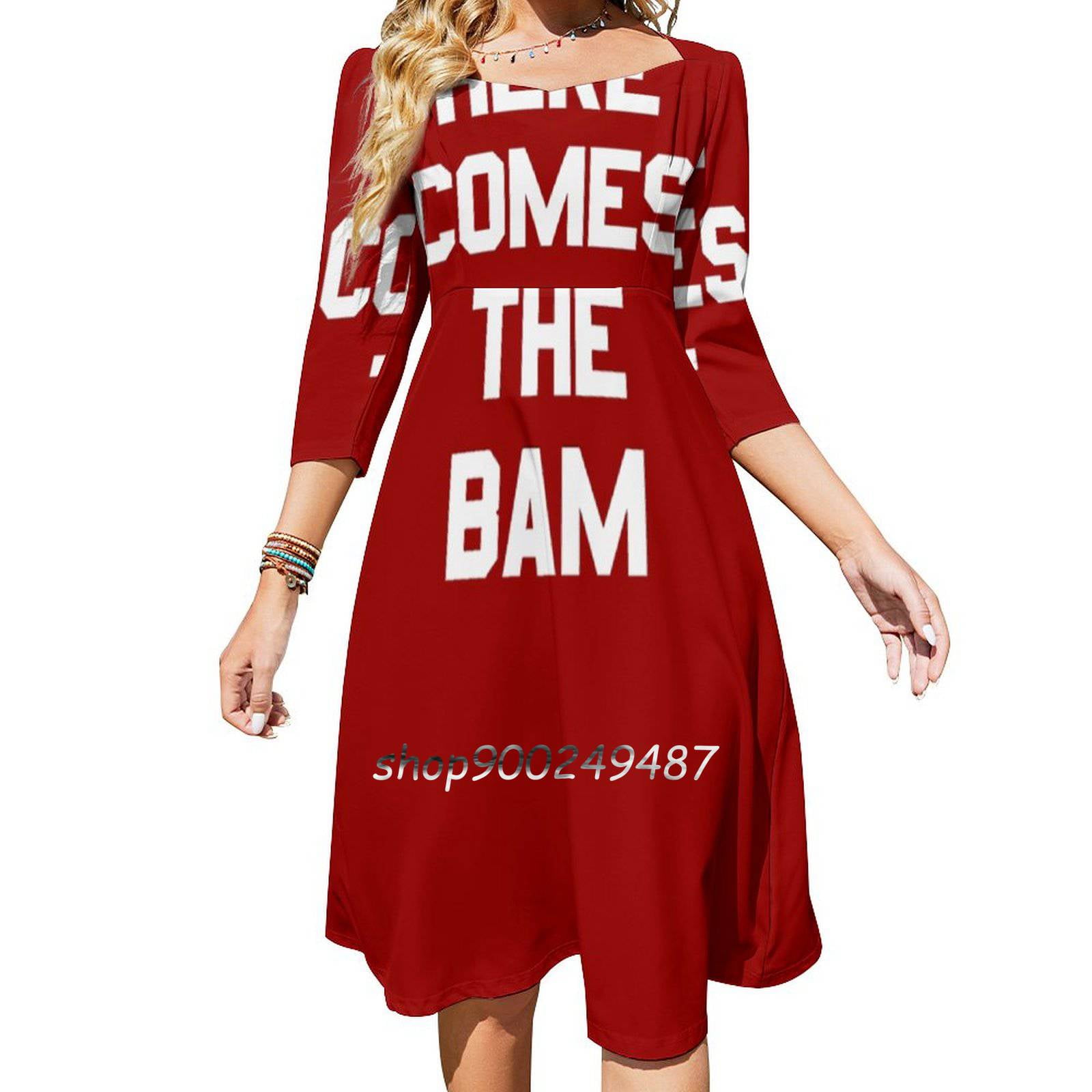Here Comes The Bam ( Bama Big Al ) Flare Dress Square Neck Dress ...