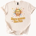 Here Comes The Fun Sun Graphic Tee Retro Style T Shirt Happy Sunshine ...