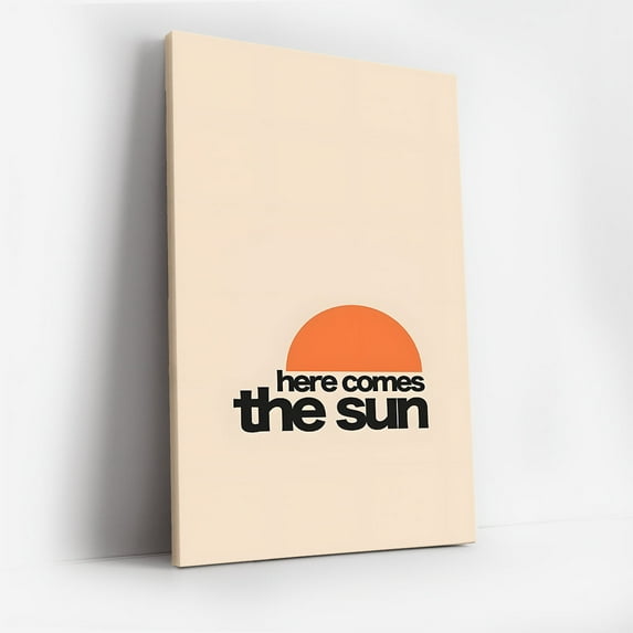 Here Comes The Sun Canvas Wall Art, Retro Sunrise Decor, Inspirational ...