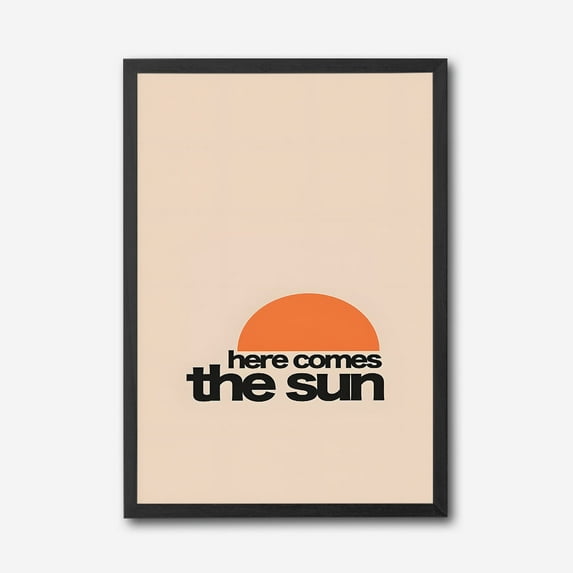 Here Comes The Sun Canvas Wall Art, Retro Sunrise Decor, Inspirational ...