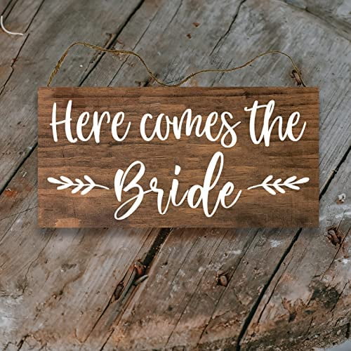 Here Comes Your Bride Sign Gift 12X16 Inch Wooden Sign Ring Bearer Sign ...