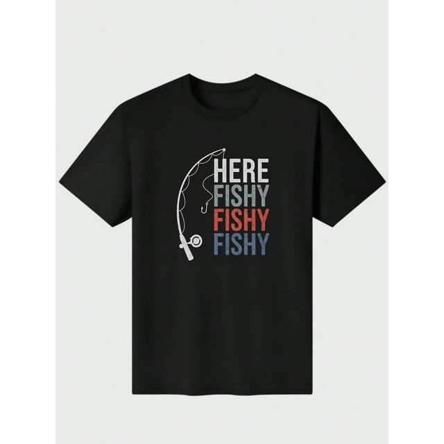 Here Fishy Fishy Fishy Casual Digital Print Pure Heavy Cotton T Shirt ...