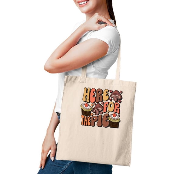 Here For The Pie Groovy Retro Fall Tote Bag - Walmart.com