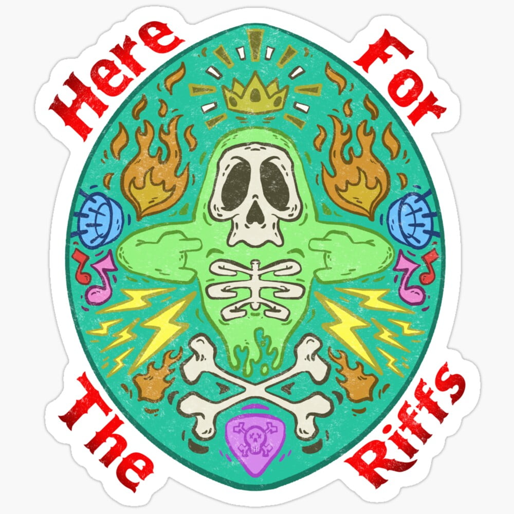 Here For The Riffs Stickerphone Decal Water Bottle Stickers, Vinyl ...