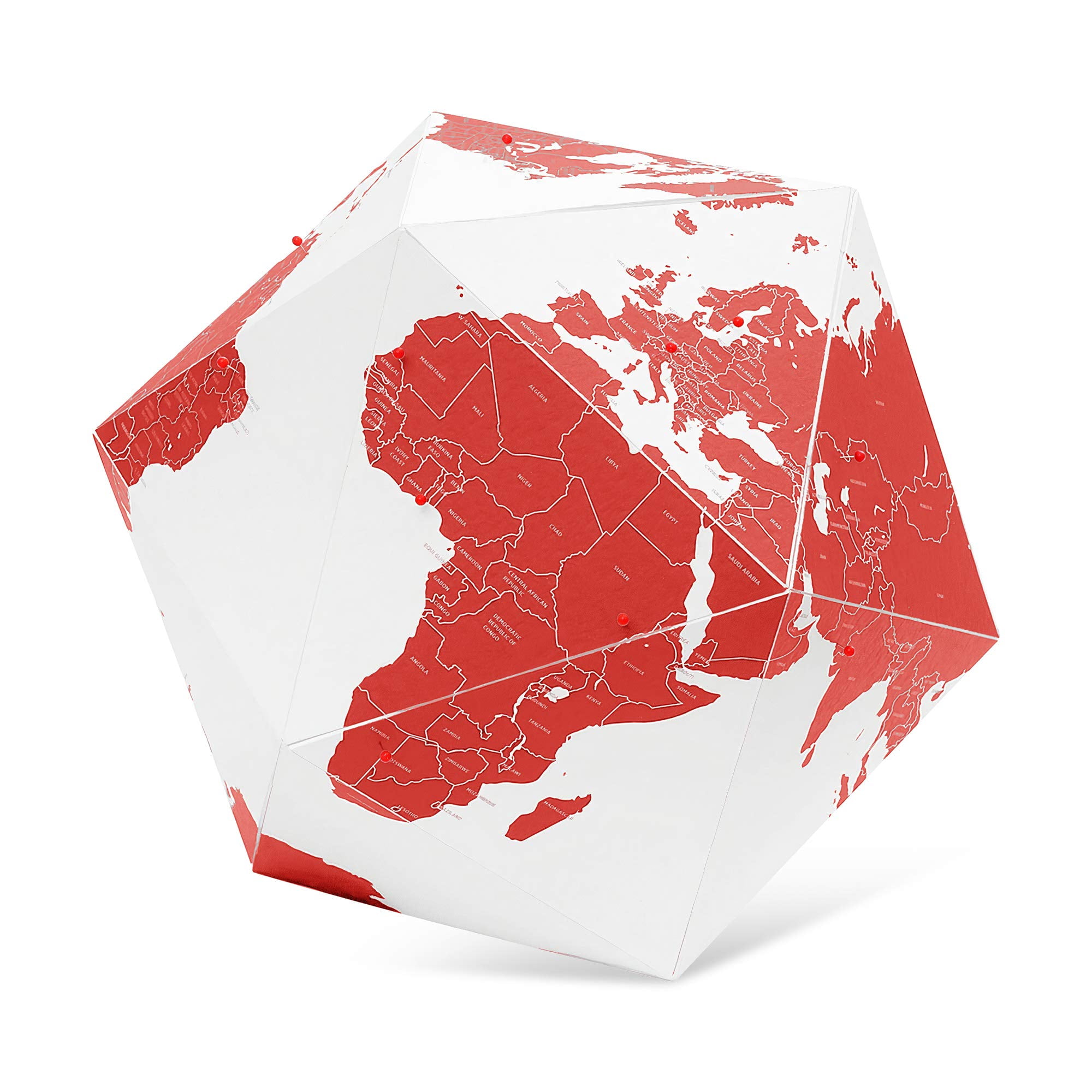 Here The Personal 3 Dimensional Globe by Countries Red (Small ...